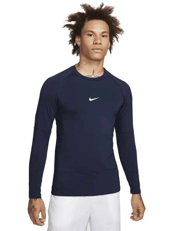 Nike Pro Dri-fit Slim Long-sleeve Fitness Top - Blue
