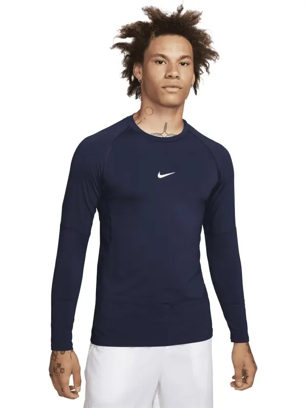 Nike Pro Dri-fit Slim Long-sleeve Fitness Top - Blue
