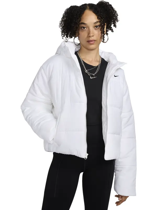 Nike Sportswear Classic Puffer Therma-fit Loose Hooded Jacket - White