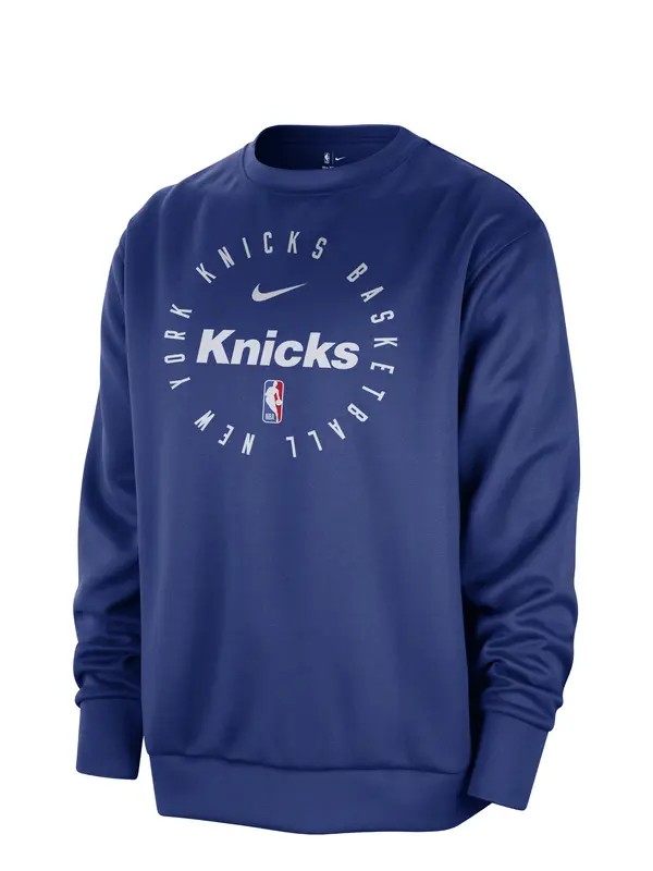 Nike New York Knicks Spotlight Dri-fit Nba Crew-neck Sweatshirt - Blue