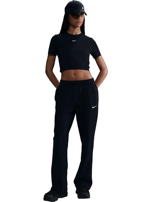 Nike Sportswear Phoenix Fleece Mid-rise Open-hem Pants - Black