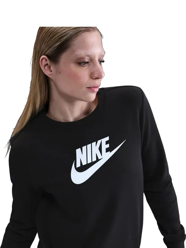 Nike Sportswear Club Fleece Logo Crew-neck Sweatshirt - Black