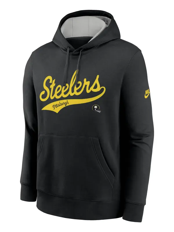 Nike Pittsburgh Steelers Rewind Club Logo Nfl Pullover Hoodie - Black