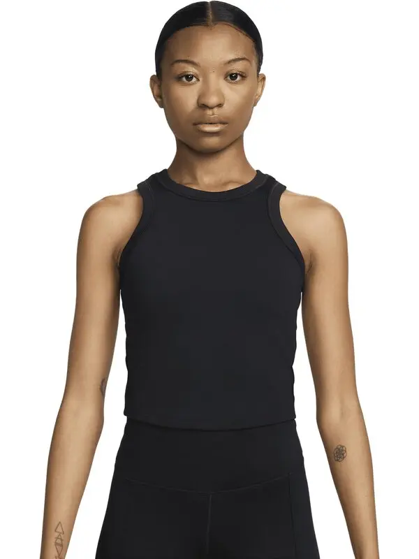 Nike One Fitted Dri-fit Cropped Tank Top - Black