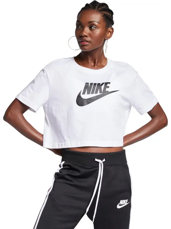 Nike Sportswear Essential Cropped Logo T-shirt - White