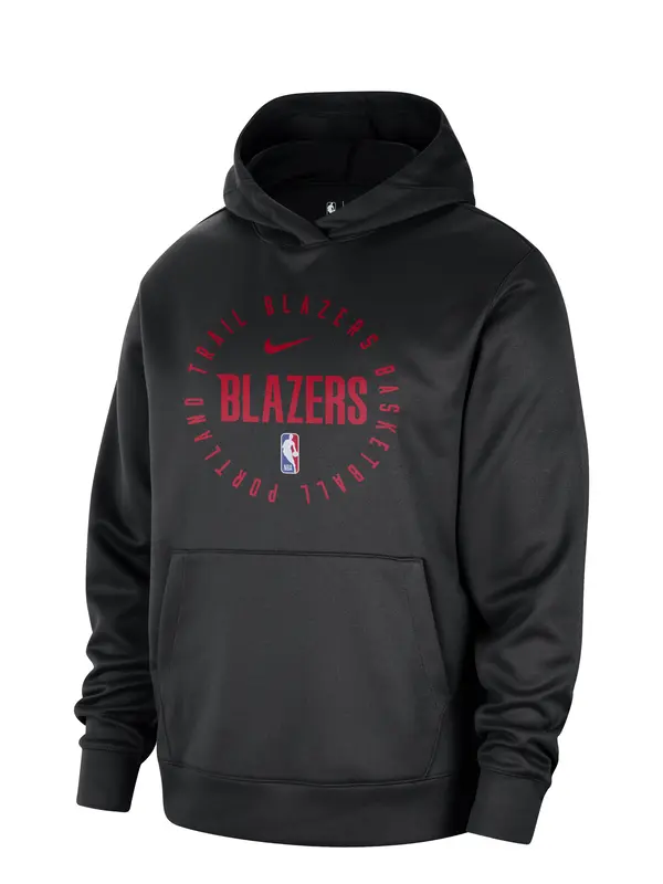 Nike Portland Trail Blazers Spotlight Dri-fit Nba Pullover Hoodie - Black
