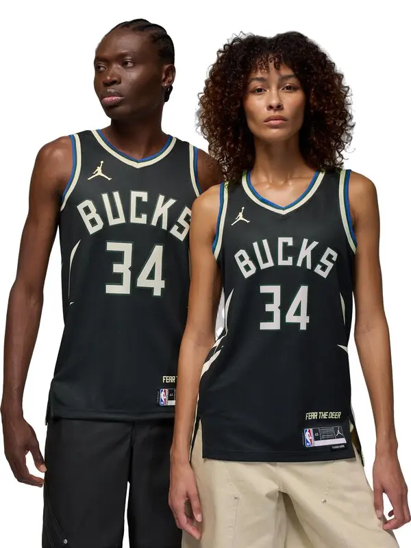 JORDAN Milwaukee Bucks Statement Edition Dri-fit Nba Swingman Jersey - Black