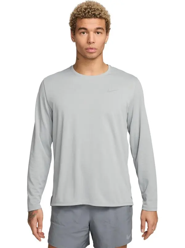 Nike Miler Dri-fit Uv Long-sleeve Running Top - Grey