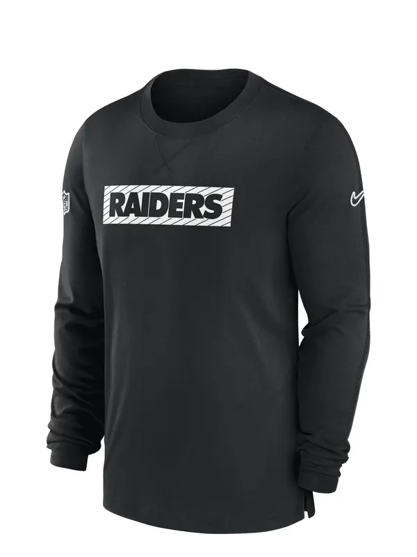 Nike Las Vegas Raiders Sideline Player Team Issue Dri-fit Long-sleeve Top - Black