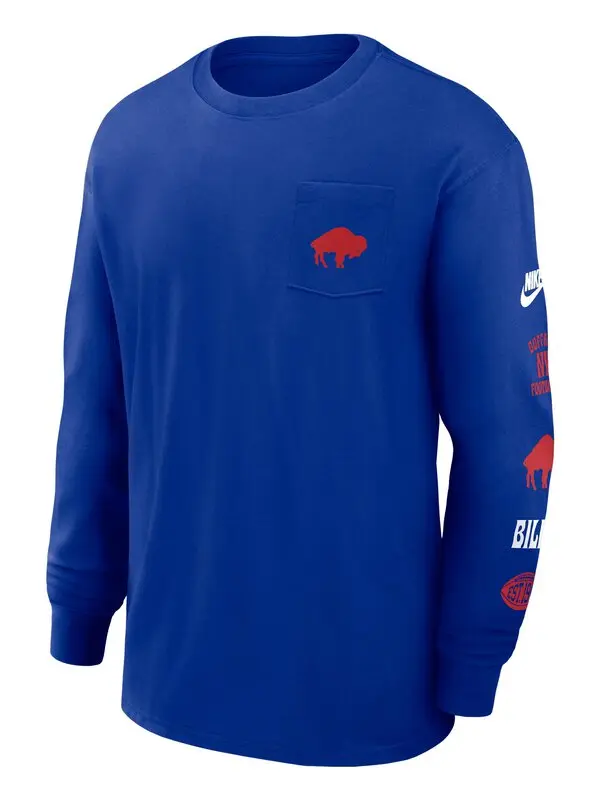 Nike Buffalo Bills Rewind Max90 Pocket Nfl Long-sleeve T-shirt - Blue