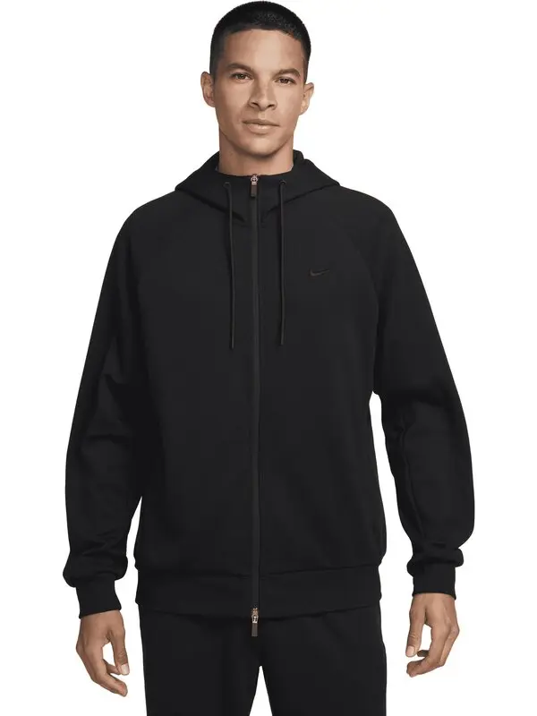Nike Primary Fleece Dri-fit Uv Full-zip Performance Hoodie - Black