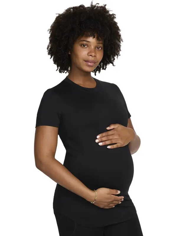 Nike One Slim-fit Dri-fit Short-sleeve Maternity Top - Black