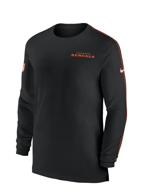 Nike Cincinnati Bengals Sideline Coach Dri-fit Nfl Long-sleeve Top - Black