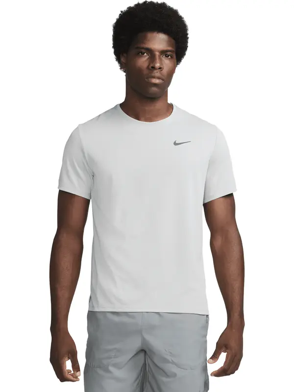 Nike Miler Dri-fit Uv Short-sleeve Running Top - Grey