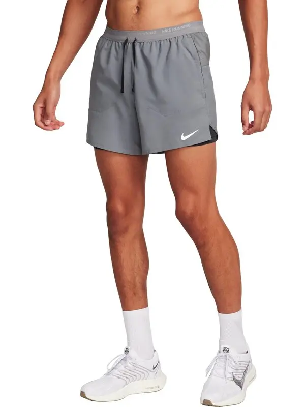 Nike Stride Dri-fit 5" 2-in-1 Running Shorts - Grey