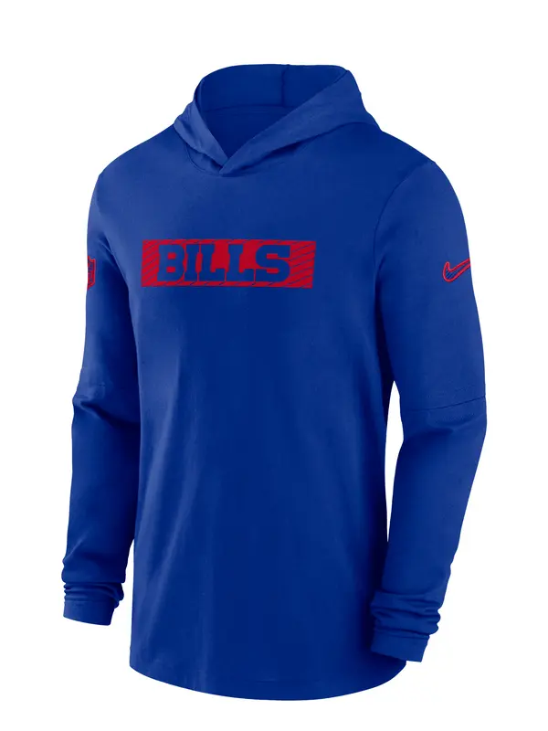 Nike Buffalo Bills Sideline Dri-fit Nfl Long-sleeve Hooded Top - Blue