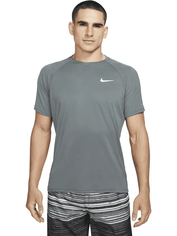 Nike Essential Short-sleeve Hydroguard Swim Shirt - Grey