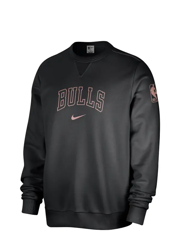 Nike Chicago Bulls Standard Issue Dri-fit Nba Crew-neck Sweatshirt - Black
