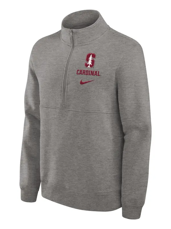 Nike Stanford Cardinal Primetime Club College 1/2-zip Crew - Grey