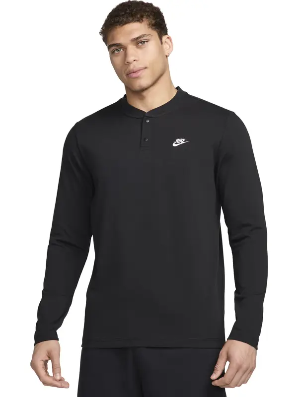 Nike Club Long-sleeve Henley - Black