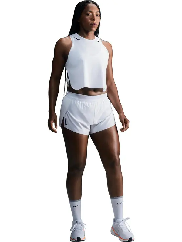 Nike Aeroswift Dri-fit Adv Mid-rise 3" Brief-lined Running Shorts - White