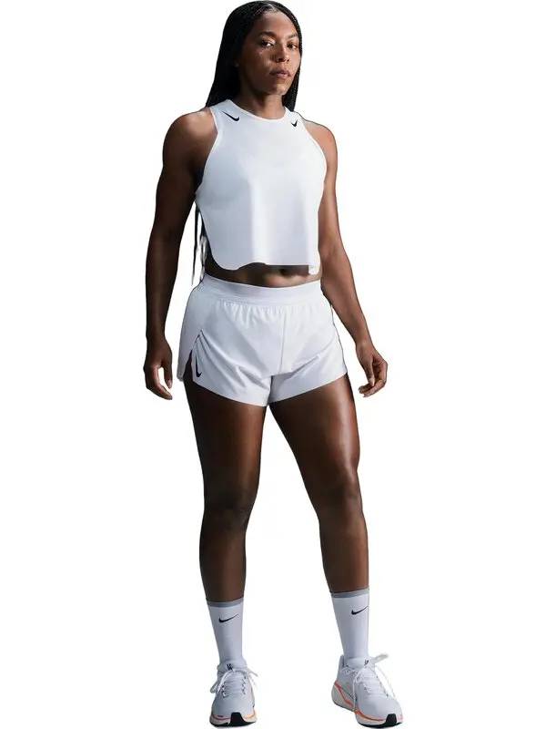 Nike Aeroswift Dri-fit Adv Mid-rise 3" Brief-lined Running Shorts - White