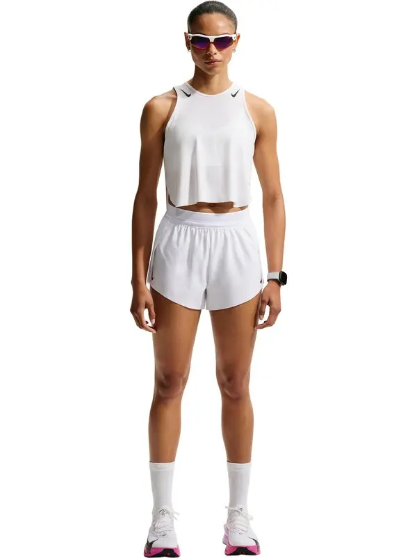 Nike Aeroswift Dri-fit Adv Mid-rise 3" Brief-lined Running Shorts - White