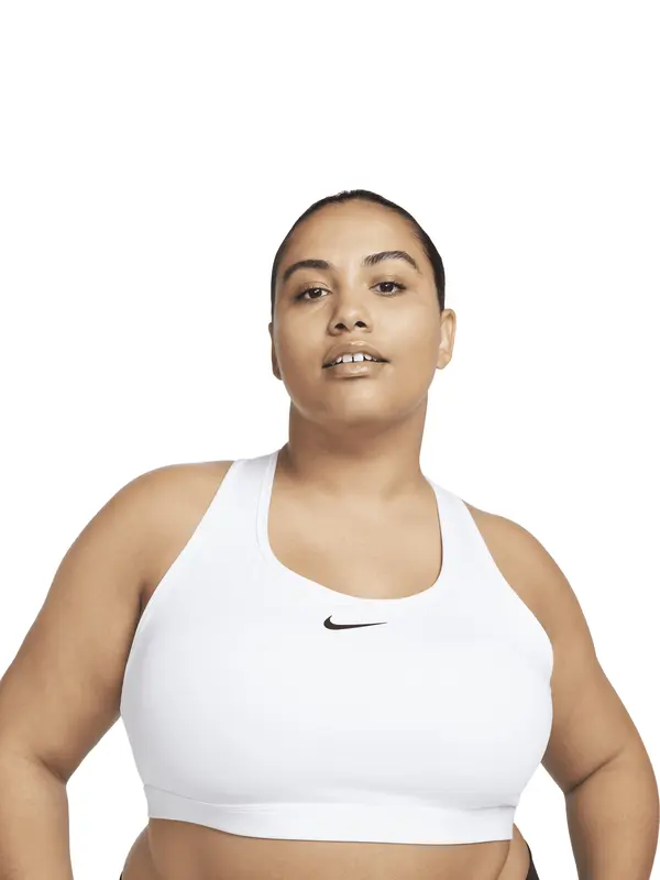 Nike Swoosh Medium Support Padded Sports Bra - White