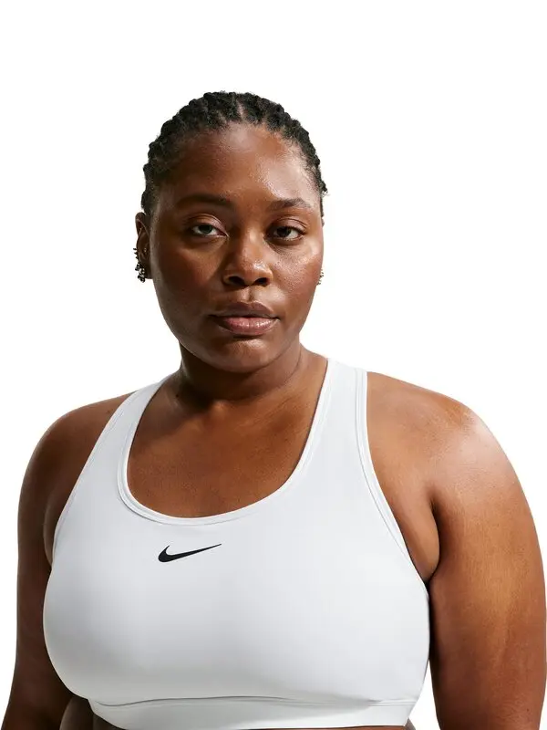 Nike Swoosh Medium Support Padded Sports Bra - White