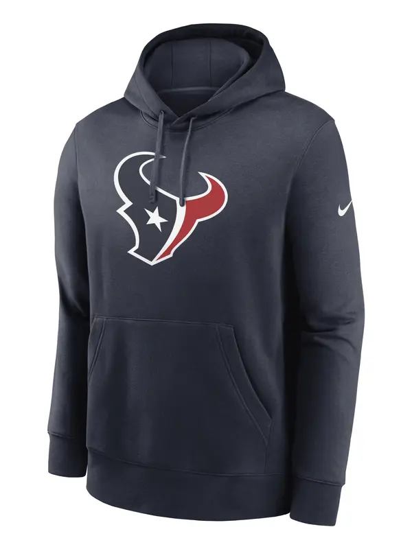 Nike Houston Texans Rewind Club Logo Nfl Pullover Hoodie - Black