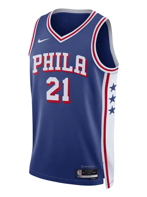 Nike Joel Embiid Philadelphia 76ers Icon Edition Dri-fit Nba Swingman Jersey - Blue