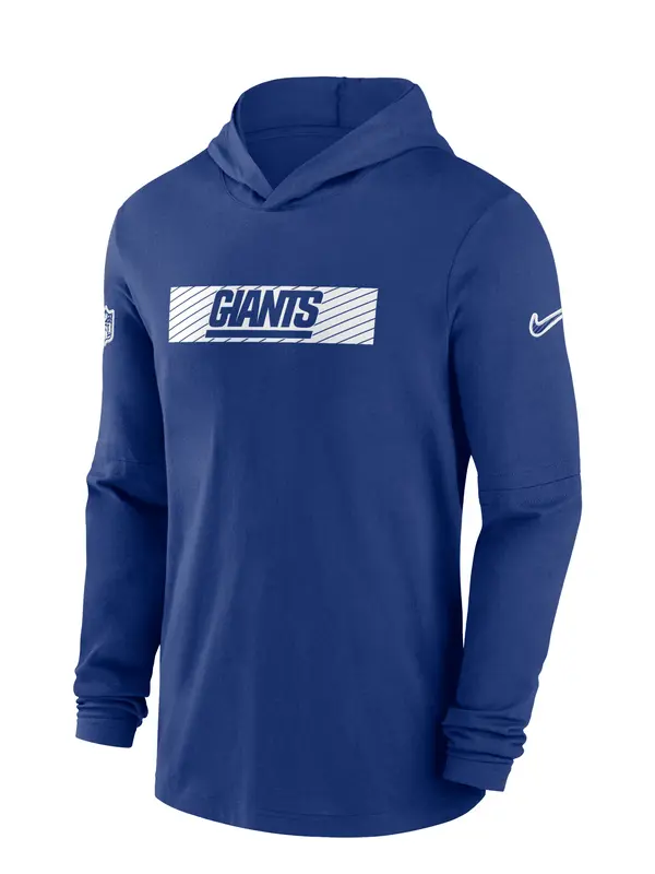 Nike New York Giants Sideline Dri-fit Nfl Long-sleeve Hooded Top - Blue