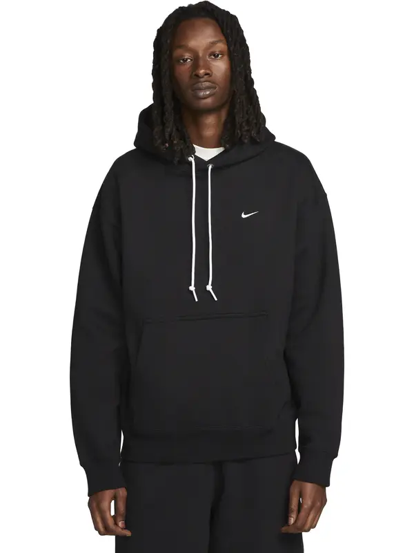 Nike Solo Swoosh Fleece Pullover Hoodie - Black