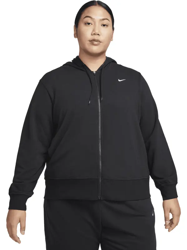 Nike Dri-fit One Full-zip French Terry Hoodie - Black