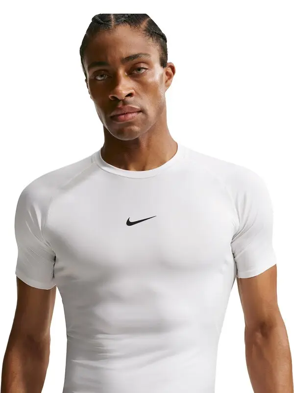 Nike Pro Dri-fit Tight Short-sleeve Fitness Top - White