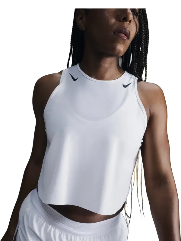 Nike Aeroswift Dri-fit Adv Cropped Running Tank Top - White