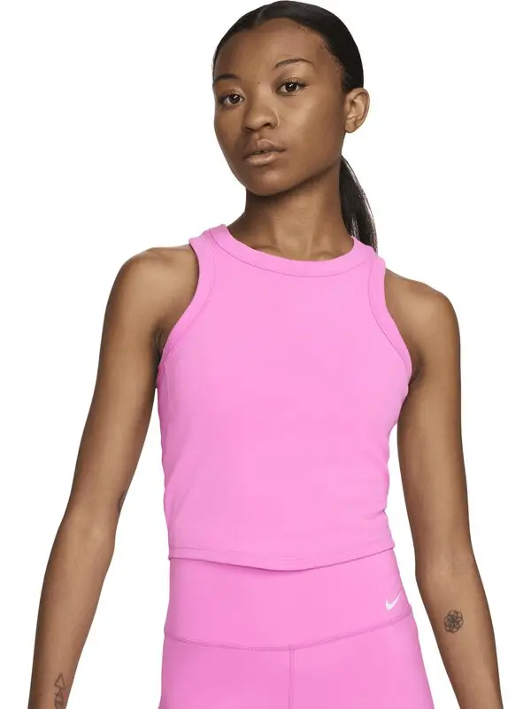 Nike Fitted Dri-fit Cropped Tank Top - Pink
