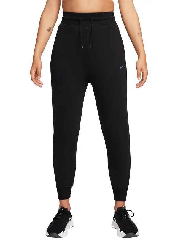 Nike Dri-fit One High-waisted 7/8 French Terry Jogger Pants - Black