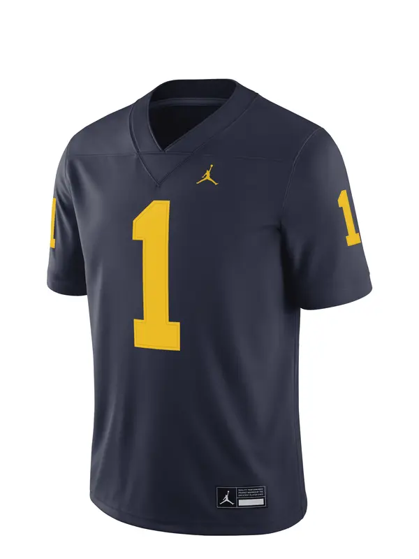 JORDAN Michigan Wolverines Dri-fit College Game Jersey - Blue