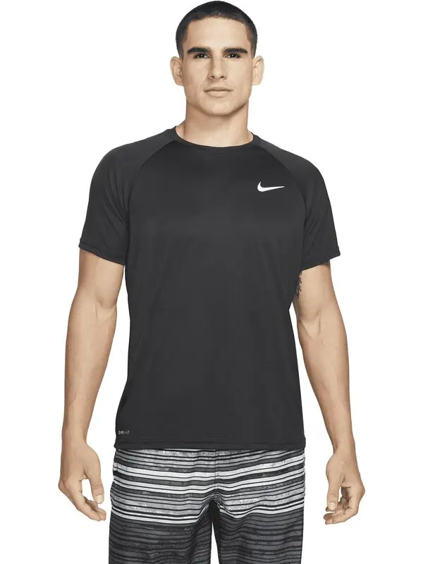 Nike Essential Short-sleeve Hydroguard Swim Shirt - Black
