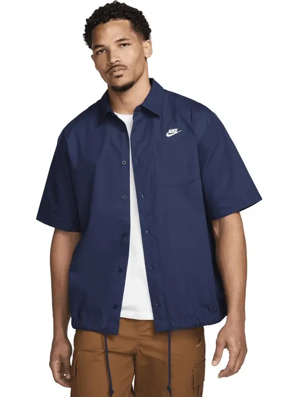 Nike Club Short-sleeve Oxford Button-up Shirt - Blue