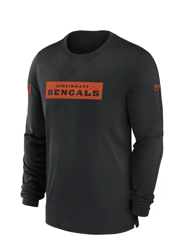 Nike Cincinnati Bengals Sideline Team Issue Dri-fit Long-sleeve Top - Black