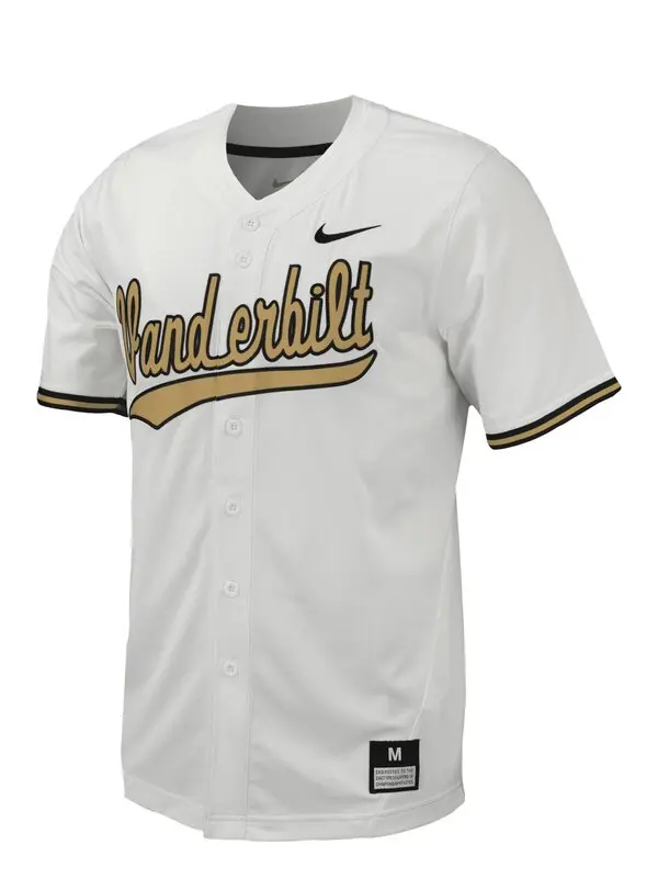 Nike Vanderbilt College Replica Baseball Jersey - White