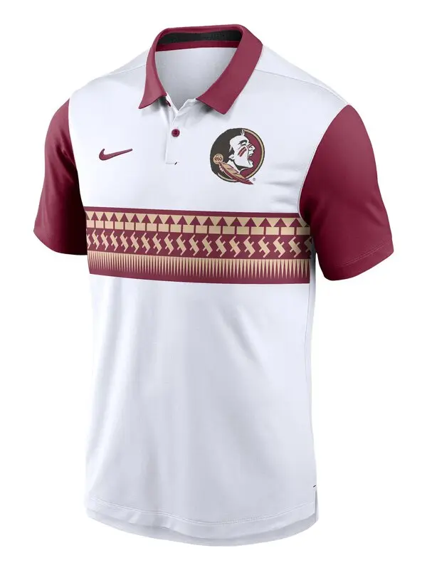 Nike Florida State Seminoles Primetime Campus Vapor Dri-fit College Polo - White