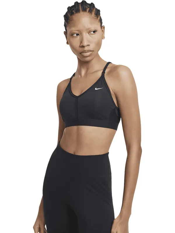 Nike Indy Light-support Padded V-neck Sports Bra - Black