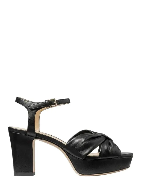 JIMMY CHOO Heloise 80 Nappa Leather Platform Sandals - Black