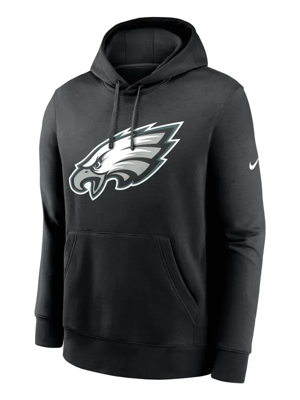 Nike Philadelphia Eagles Club Logo Nfl Pullover Hoodie - Black