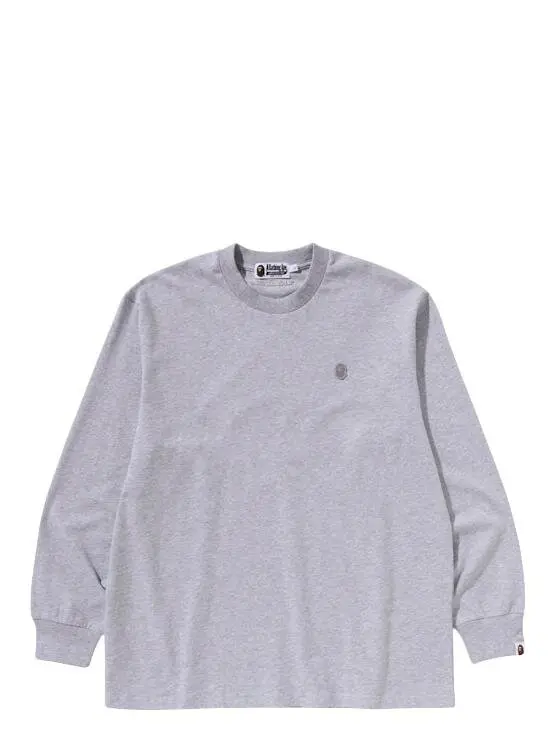 A BATHING APE One Point Relaxed Fit Long Sleeve Tee Shirt - Grey