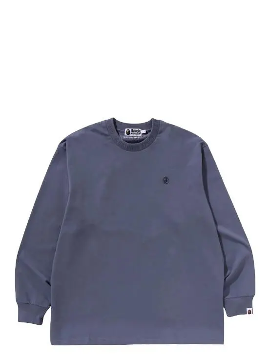 A BATHING APE One Point Relaxed Fit Long Sleeve Tee Shirt - Charcoal
