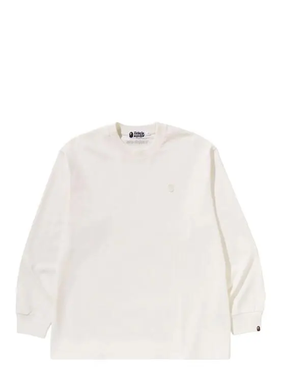 A BATHING APE One Point Relaxed Fit Long Sleeve Tee Shirt - Ivory